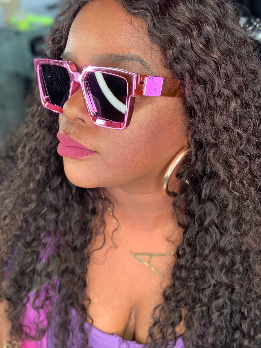 The Slay Square Frame Metallic Sunnies – AshSlay's Boutique